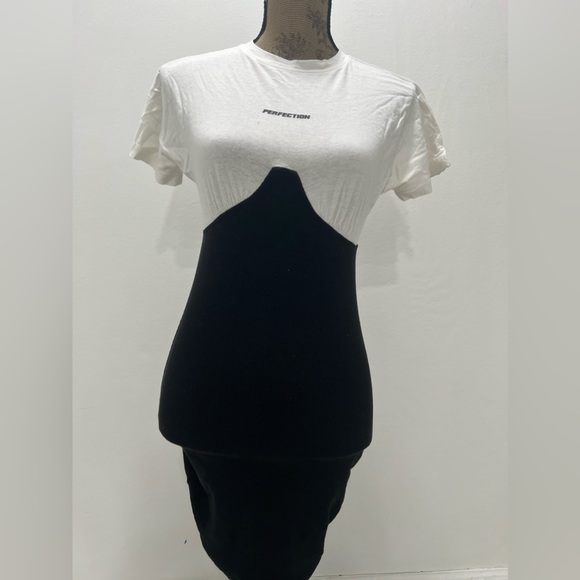 Adika | Dresses | Adika Perfection Mini Dress Black White Ribbed Corset ...